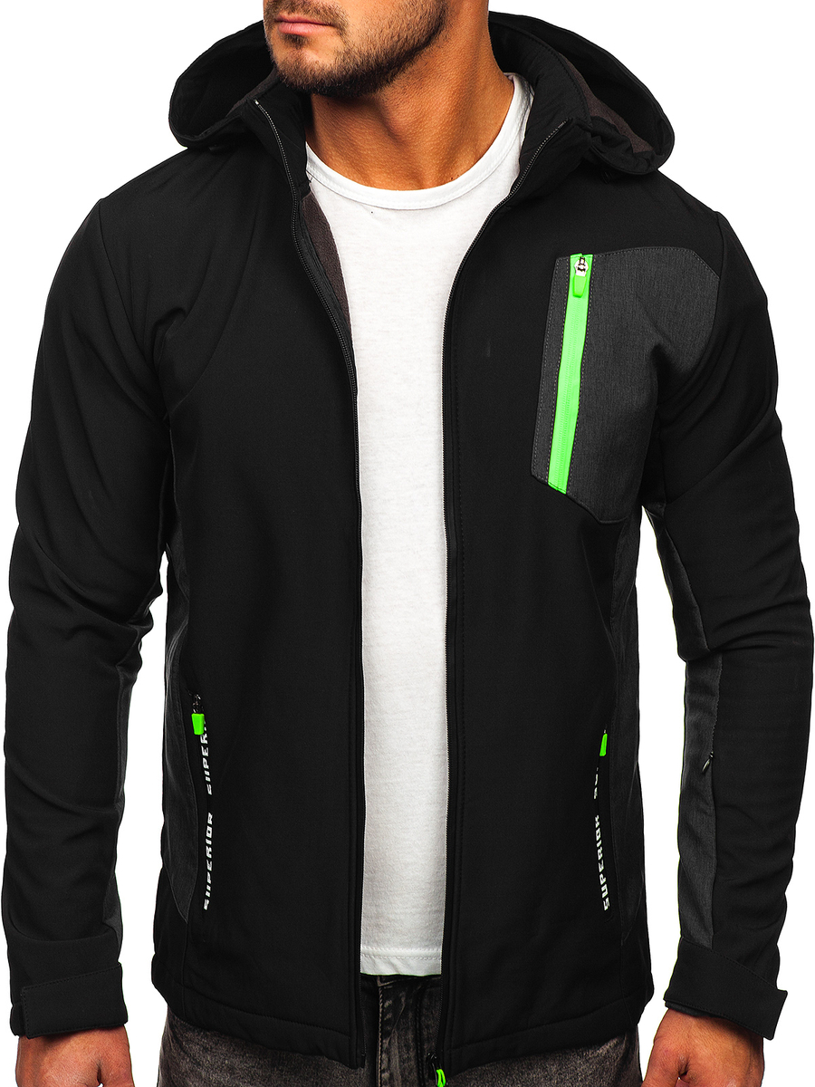 Crna muška prijelazna jakna softshell Bolf HM188