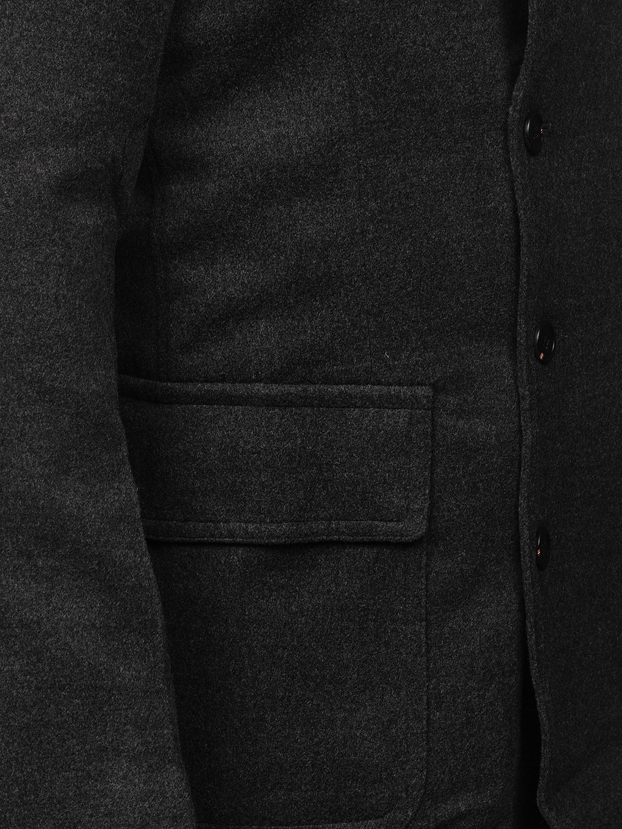 Muški grafitni zimski kaput na dvoredno kopčanje i visoki ovratnik Bolf 1048