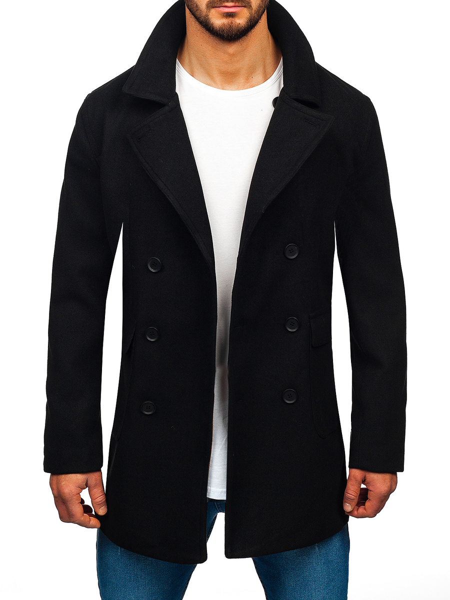 Muški kratki zimski kaput na dvoCrvenano kopčanje Crna Bolf 11Z8215A2